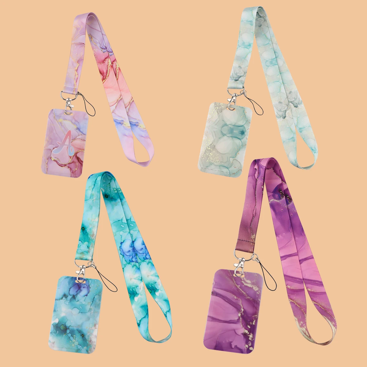 Pink-Marble-Printing-Mobile-Phone-Lanyard-Cool-Neck-Strap-For-Card ...