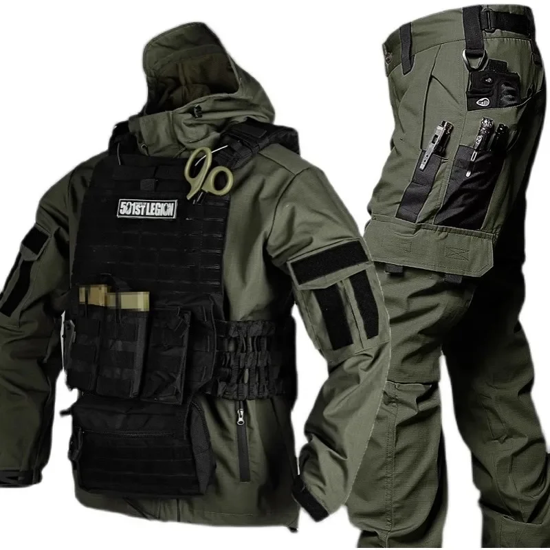 Military Sets Men's Waterproof Tactical Suits Outdoor Battle Dress ...