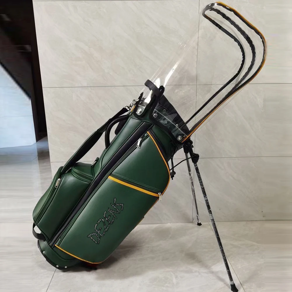 DEZENS Fashion Green PU Waterproof Golf Stand Bag 4 Hole Golf Equipment ...
