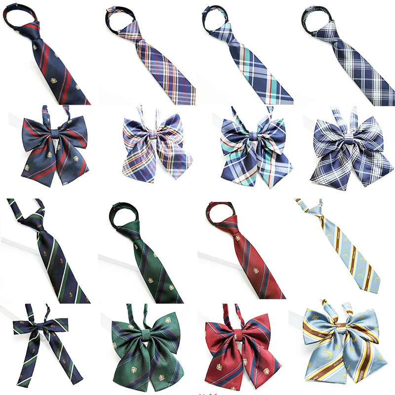 School-Necktie-Bowtie-Set-for-Girl-Boy-Student-Formal-Uniform-Tie ...