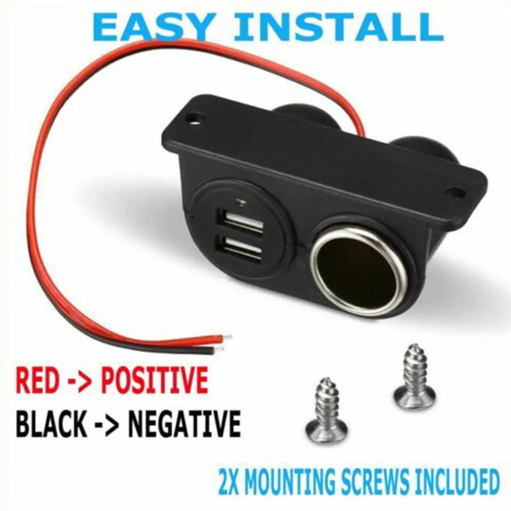USB Ports Socket DC 5V 3.1A Dual USB Built-In Car Camper Adapter ...