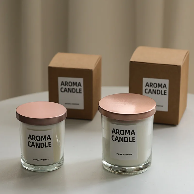 DIY-Candle-Holders-Glass-Cup-With-Metal-Lids-Aromatherapy-Candles-Wax ...