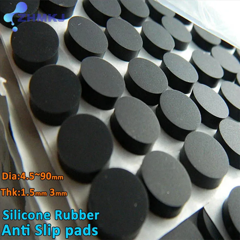 Black-Rubber-Anti-Slip-Round-Pads-Self-adhesive-Damper-Buffer-Bumpers ...