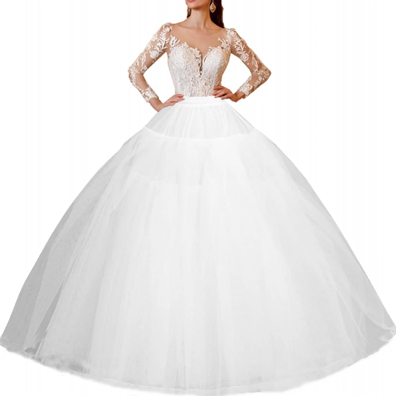 8-Layers-Tulle-Crinoline-Skirt-Hoopless-Petticoat-Underskirt-for-Bridal ...