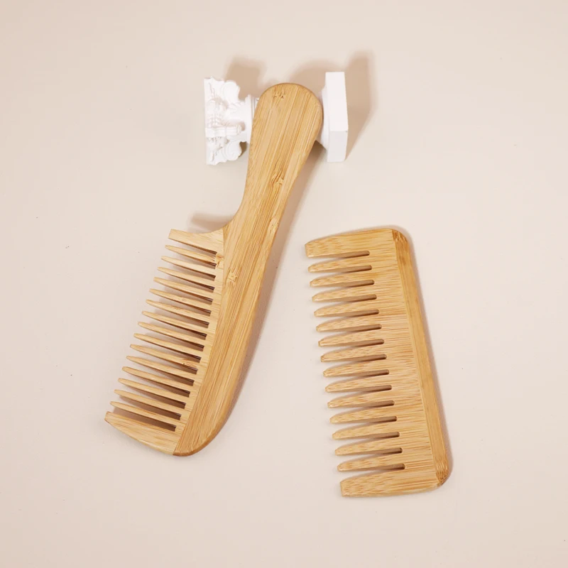 2pcs-Natural-Bamboo-Wooden-Hair-Comb-Set-Anti-Static-For-Women-Round ...