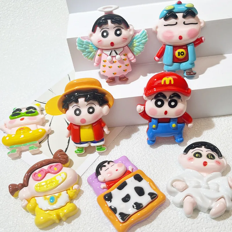 8Pcs-Cartoon-Crayon-Shin-Chan-Figure-Cute-Flat-Back-Resin-Cabochon-For ...