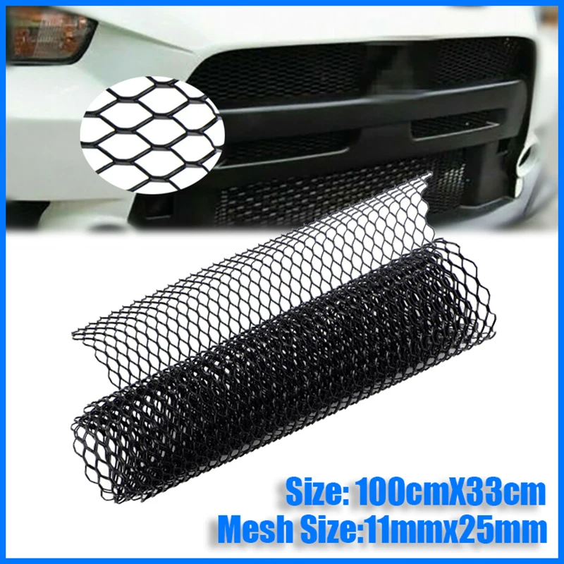 Universal Aluminum Alloy Grille Mesh Grill Cover Car Bumper Fender Hood ...