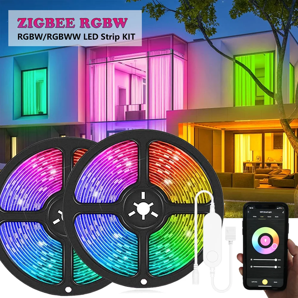 5M-10M-Mini-Zigbee-5050-SMD-LED-Strip-Light-12V-RGBWW-RGB-White ...