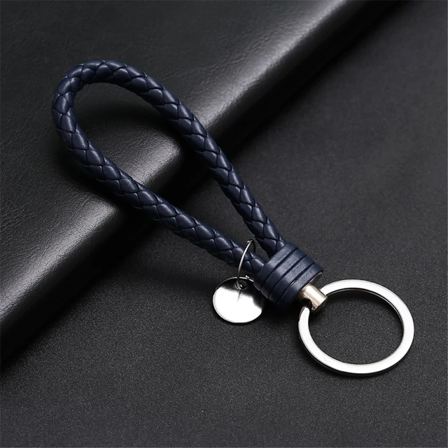 13CM Colorful Braided PU Leather Keyring for Men Women Fashion Car Key ...