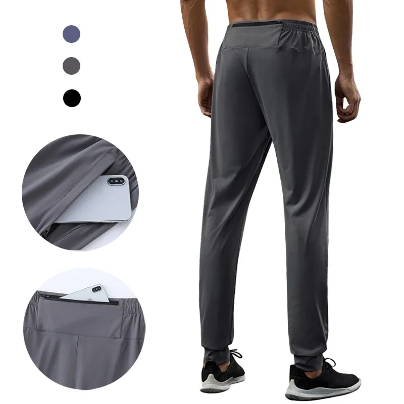 (M-6XL)Mens Nylon Sports Pants Elastic Workout Joggers Gym Crossfit ...