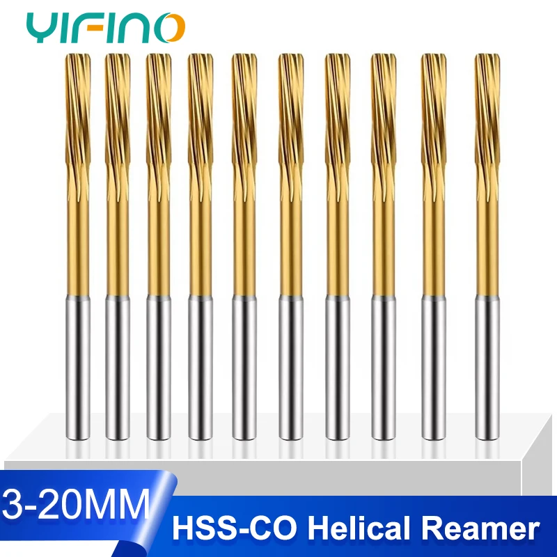 Yifino Hss-co Helical Reamer Cobalt Titanium Plated Stainless Steel ...