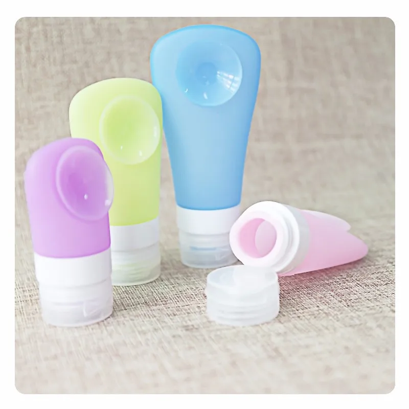 Portable Silicone Travel Bottle Sucker Toiletries Shampoo Lotion ...