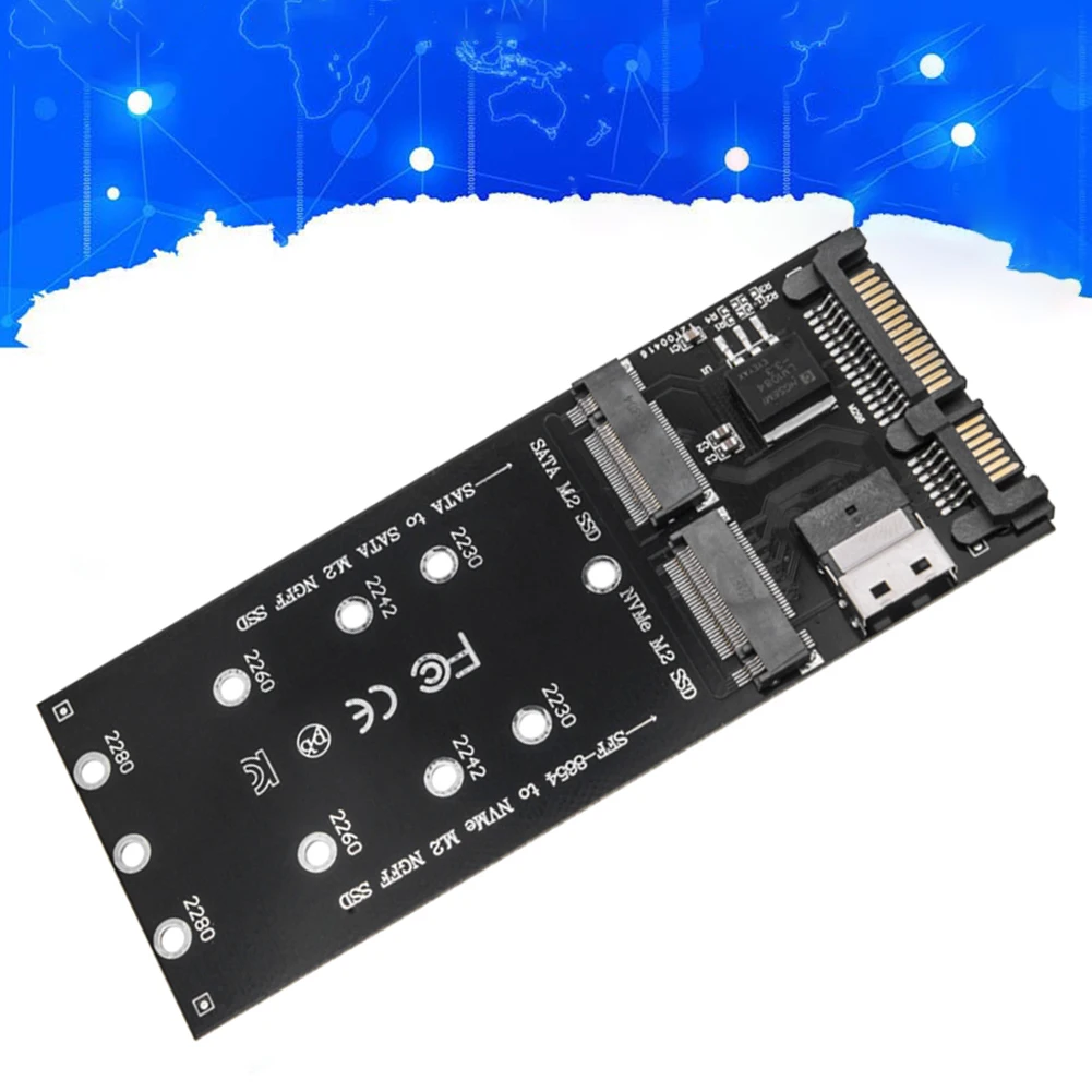 NVME M2 SSD Adapter SFF-8654 To M2 NVME SSD Converter 22Pin SATA To M2 ...
