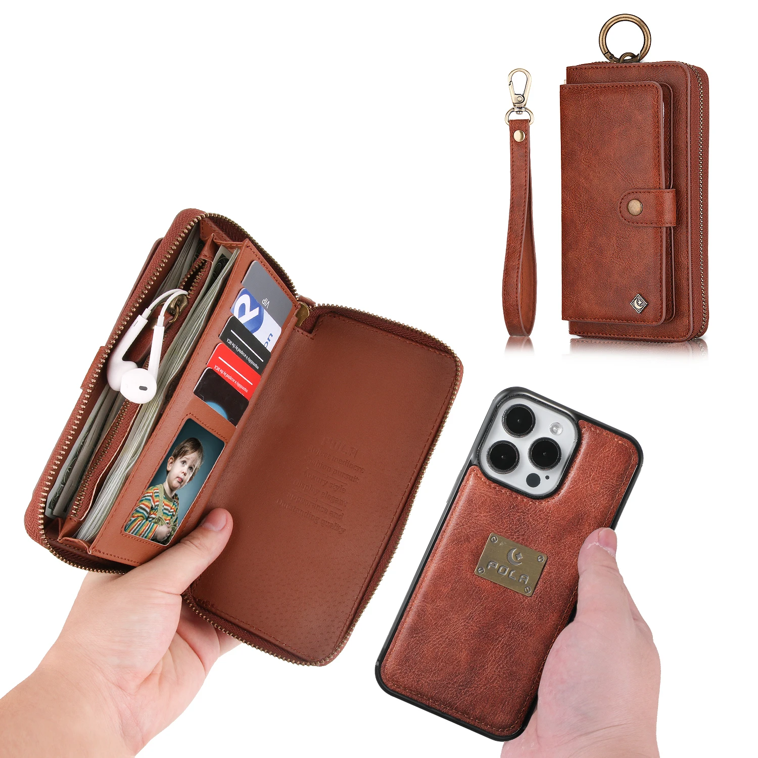 Zipper-Cards-Solt-Wallet-Phone-Bag-For-IPhone-15-Pro-Max-14-plus-13-12 ...