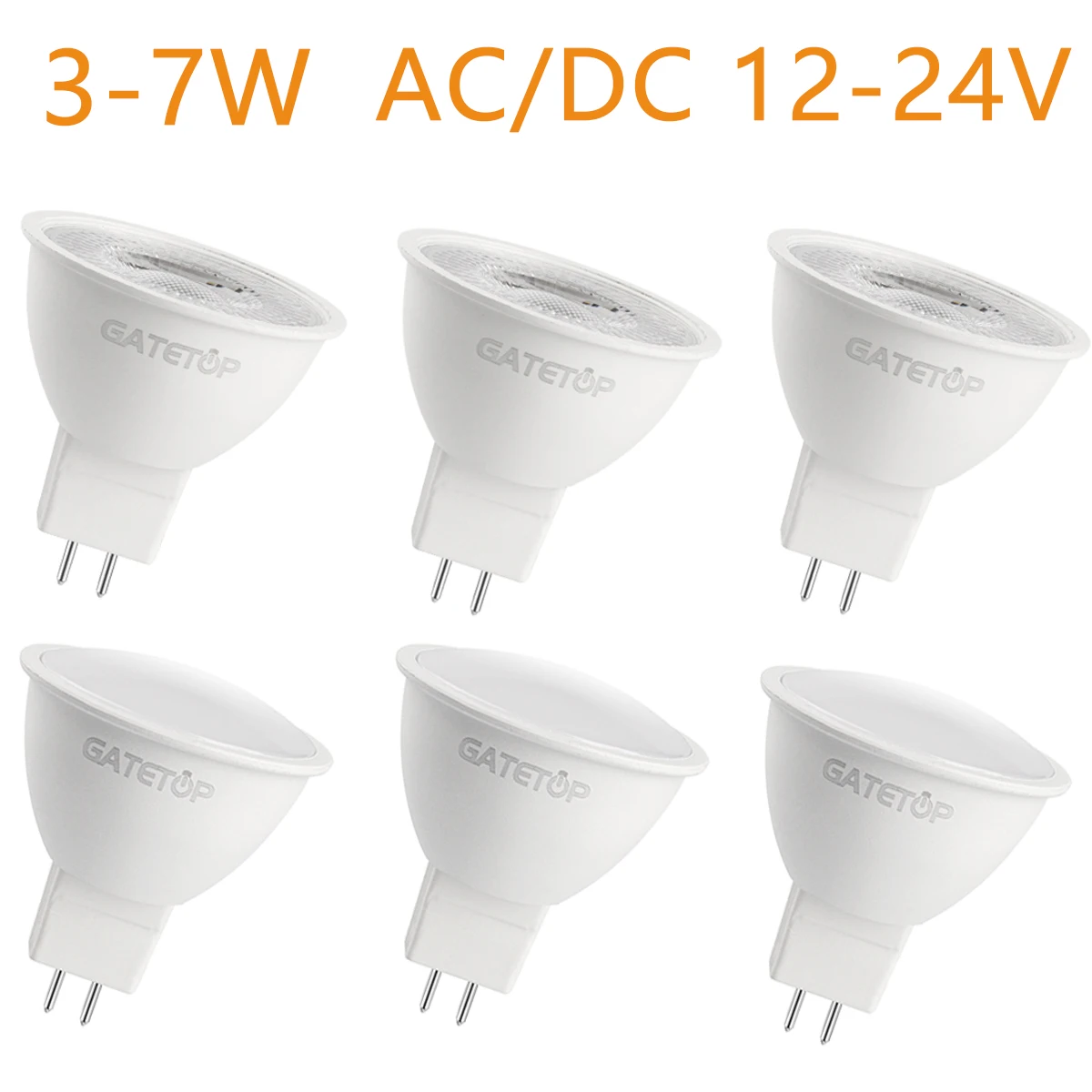 10PCS-LED-GU5-3-spotlight-low-voltage-AC-DC-12V-24V-no-flickering-warm ...