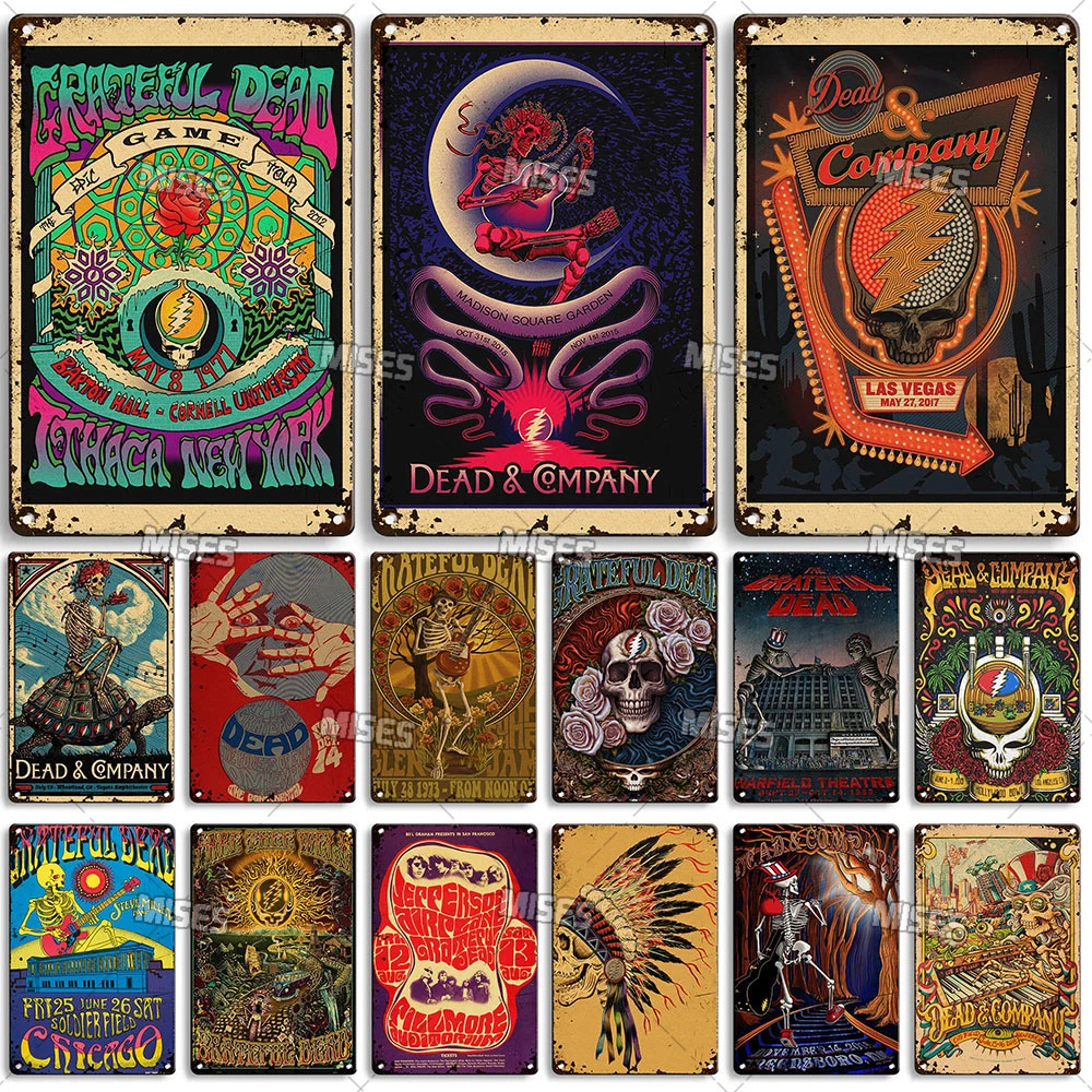 MISES The Grateful Dead Metal Plaque Rock Band Metal Tin Sign Wall ...