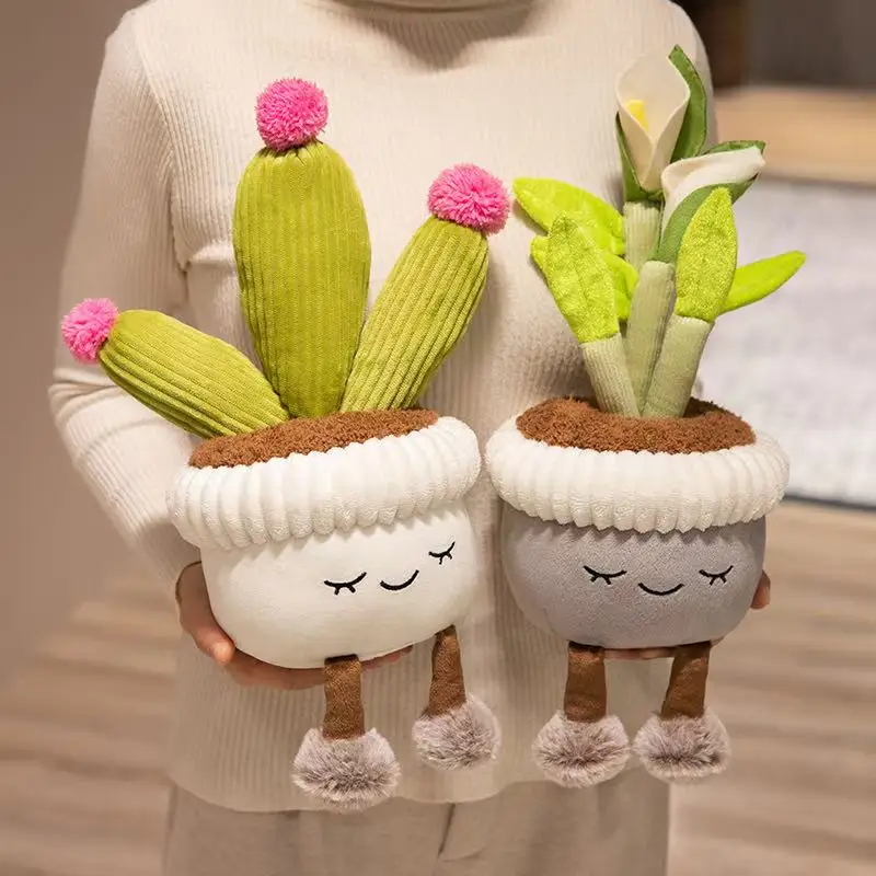 30CM Lovely Cactus Plant Doll Filled with Sunflowers Horseshoes Lilies ...
