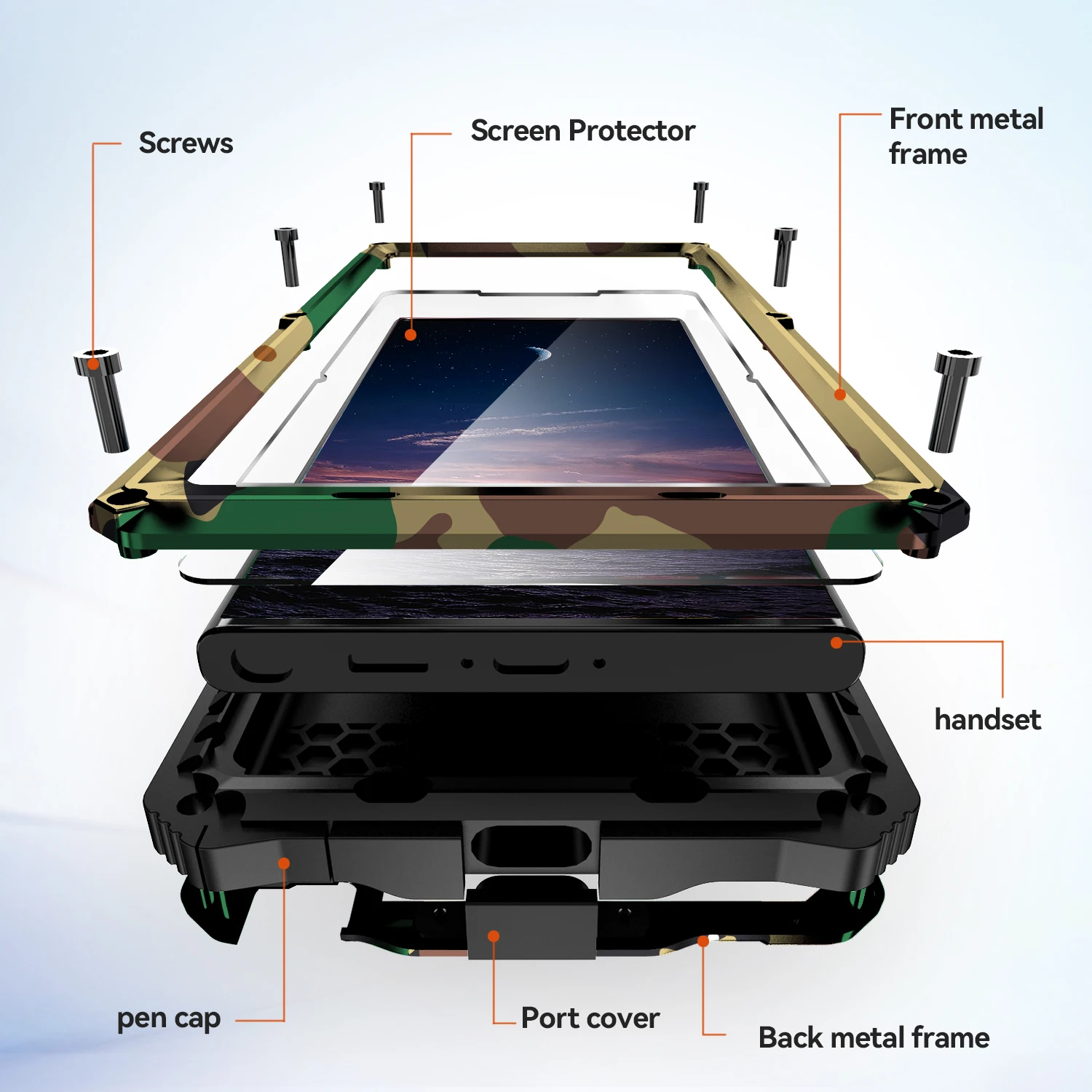 For Samsung S24 S23 Ultra Heavy Tank Armor Aluminum Metal Phone Case ...
