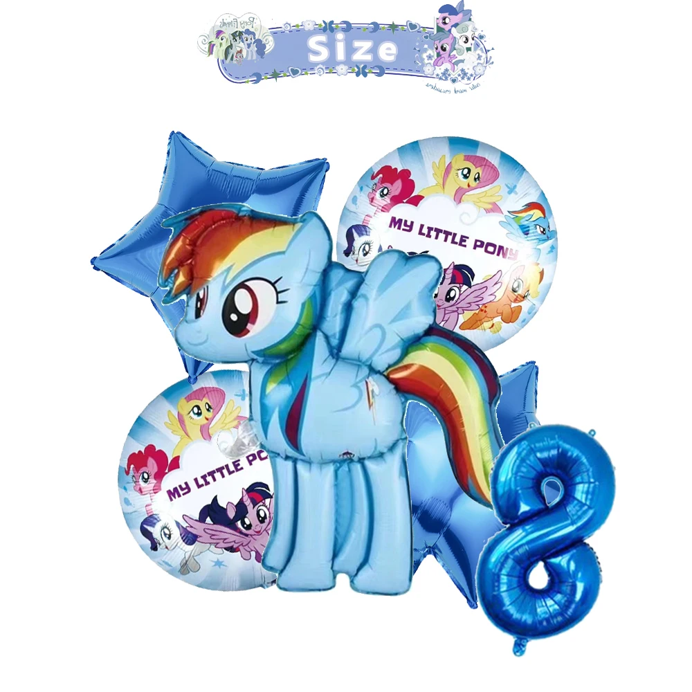 Juego de 6 globos de aluminio con forma de poni pequeño, decoración ...