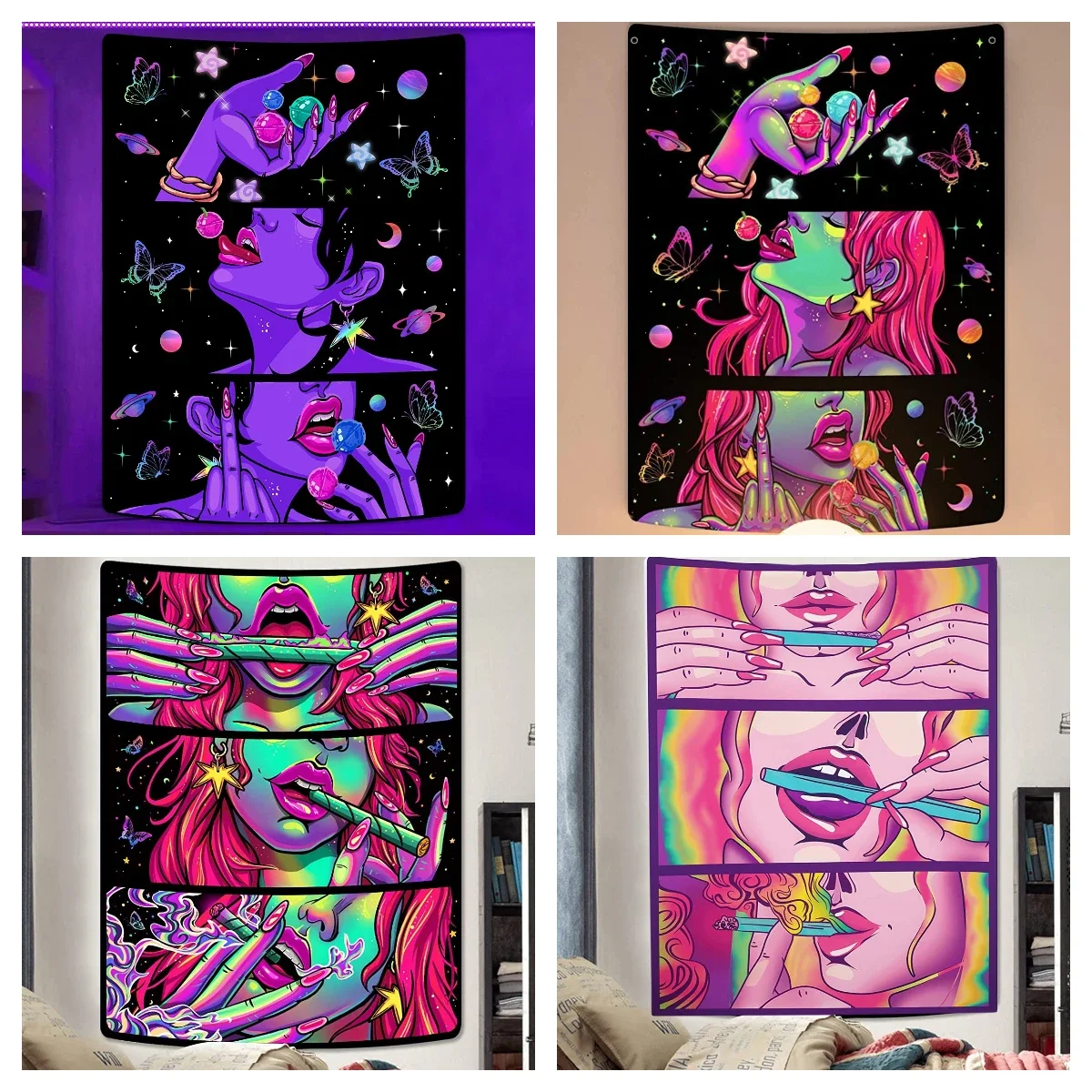 Cool-Girl-Tapestry-Hippie-Tapestries-for-Bedroom-Decoration-Anime ...