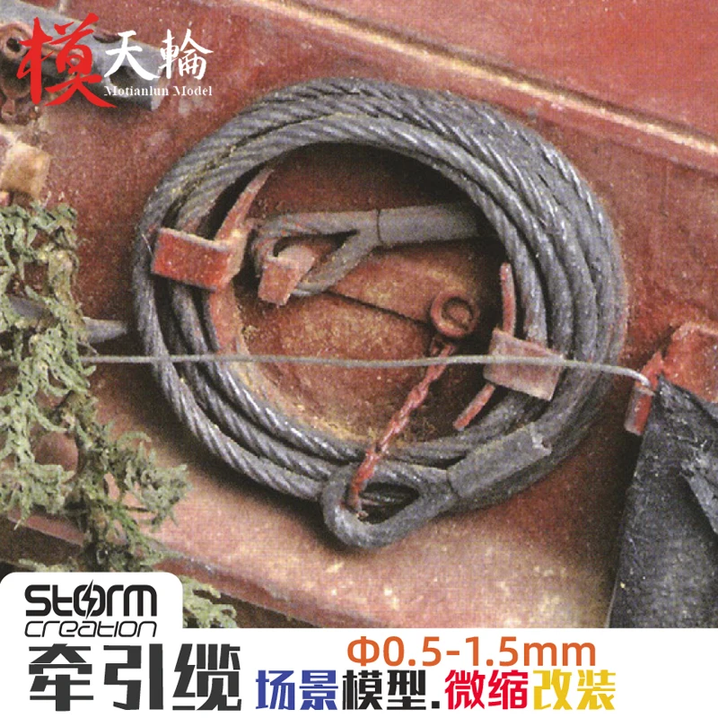 Φ0.5mm~2.0mm 2PCS/lot Towing Cable 100cm Length Assembly Model Tank ...