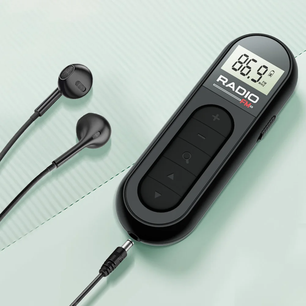 Mini Pocket FM Radio Portable Radio Receiver with Backlight LCD Display ...