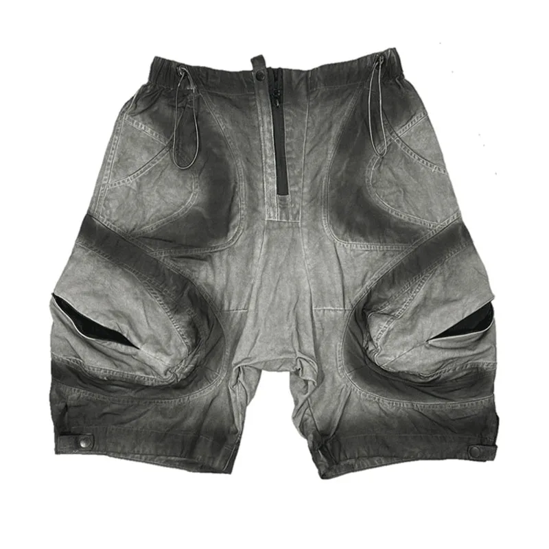 Waste-Soil-Style-Profile-Deconstruction-Elastic-Waist-Shorts-Loose ...