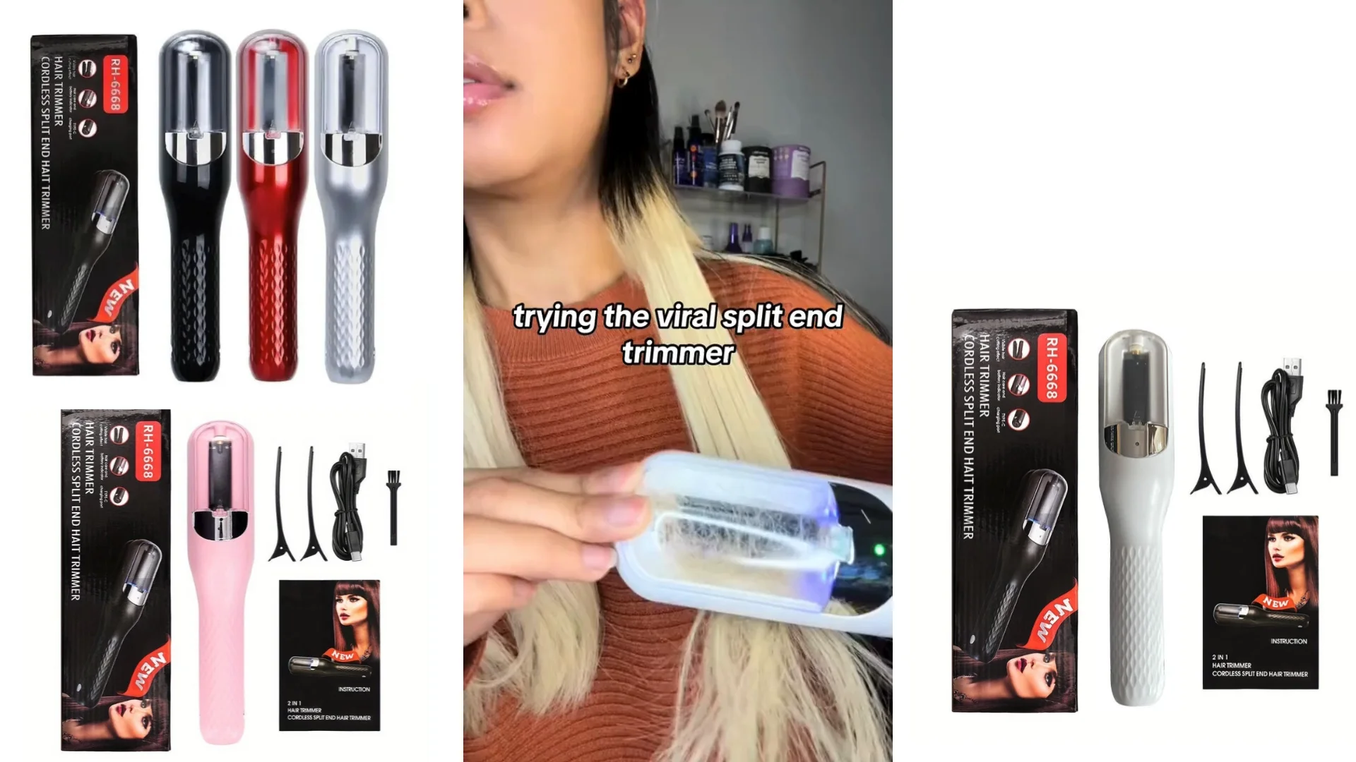 Pro Hair Cutter Fix Automatic Split End Remover For Treatment Of Frizzy ...