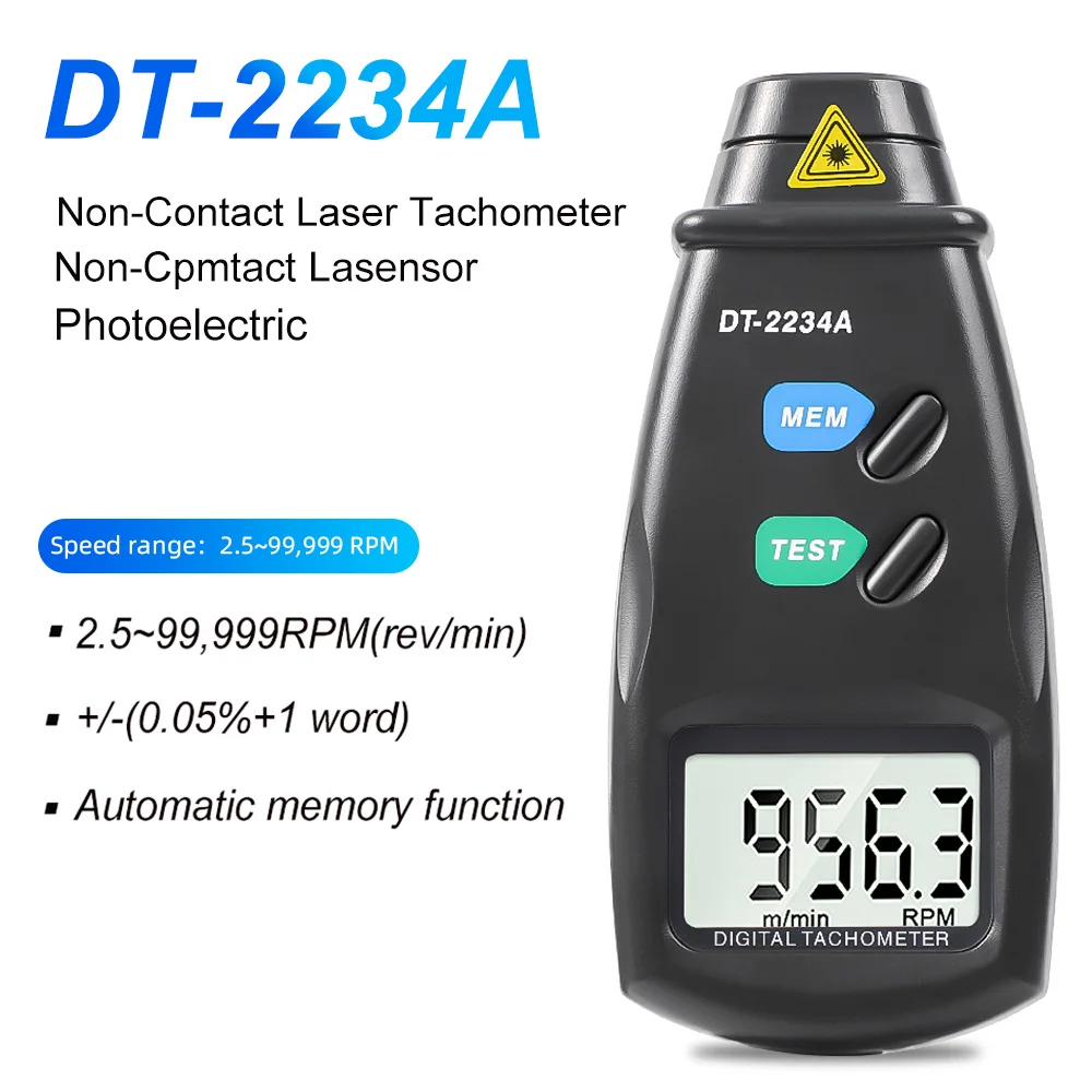 Non-contact Digital Laser Tachometer Up To 99999 Rpm Meter Motor Speed ...