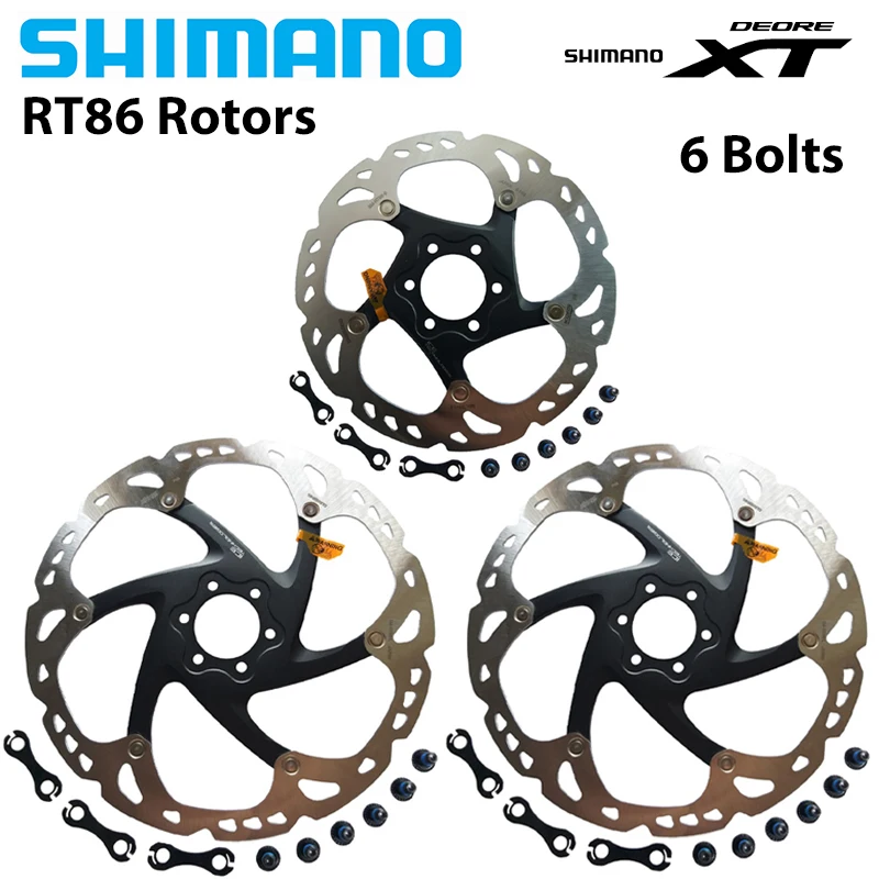 Disco-de-freio-de-bicicleta-Shimano-Deore-XT-RT86-6-Bolt-Ice-Point ...
