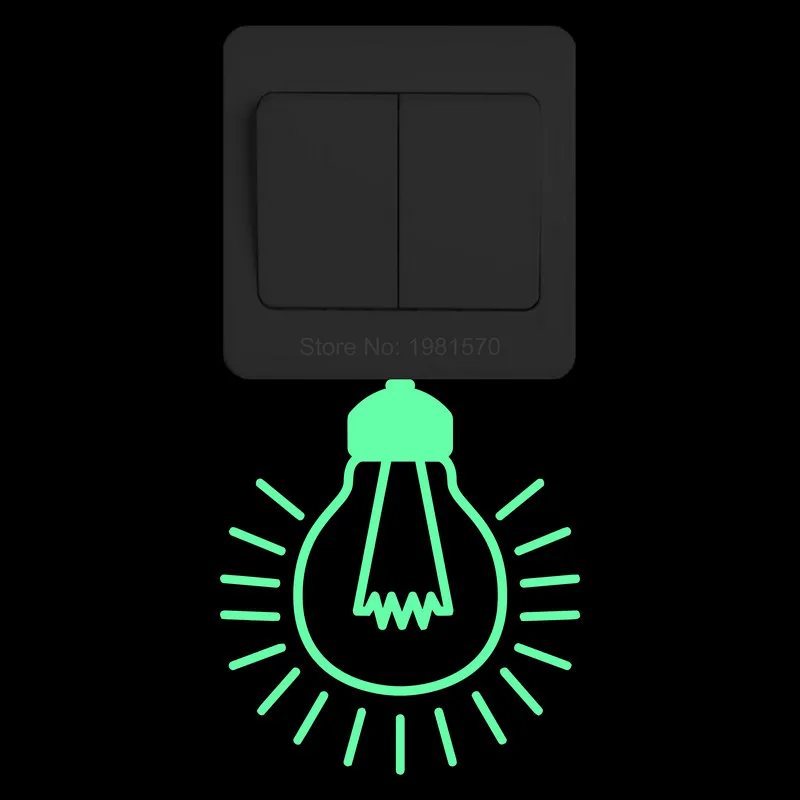Luminous Light Bulb Diy Switch Sticker Wall Stickers Decoration ...
