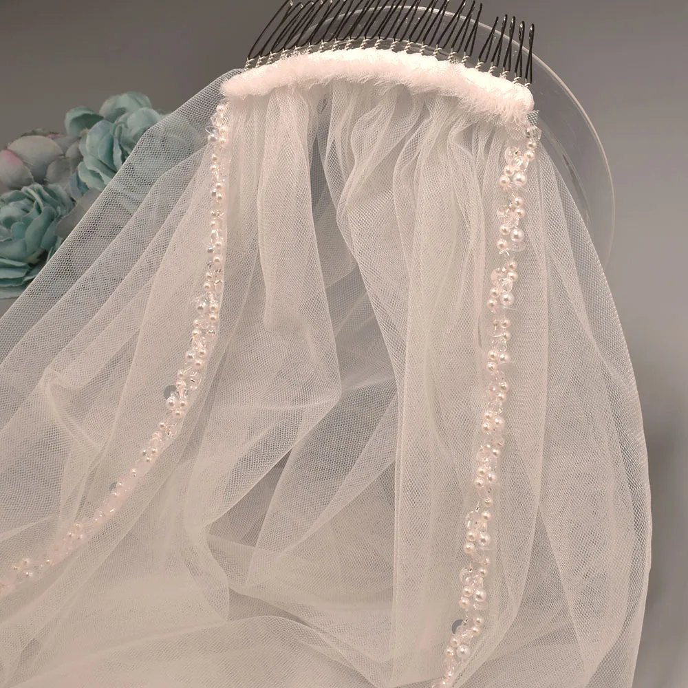 B05 Sparking Wedding Veil with Crystal Edge Gittering Bridal Veils ...