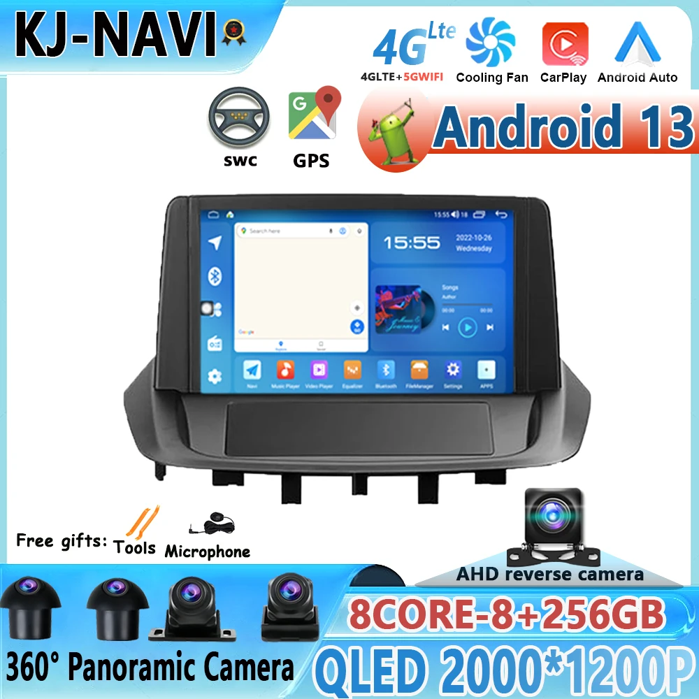 Renault Fluence 1 2009 2017 için Android 13 Stereo araba radyo otomatik ...