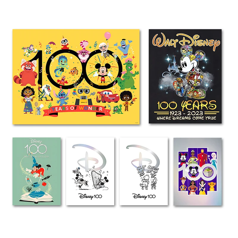 Disney-100-Years-Of-Wonder-Cartoon-Figure-Poster-Comic-Canvas-Painting ...