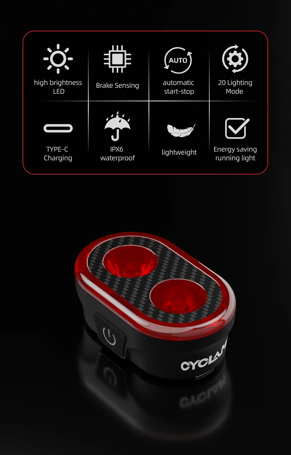 CYCLAMI CY200 задний фонарь для велосипеда | AliExpress