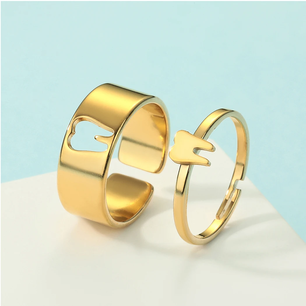 Anillo-abierto-de-acero-inoxidable-para-mujer-sortija-de-acero ...