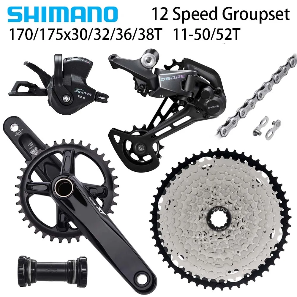 SHIMANO DEORE M6100 1x12 VELOCIDADE GROUPSET XT manivela 170/175x2/34 ...