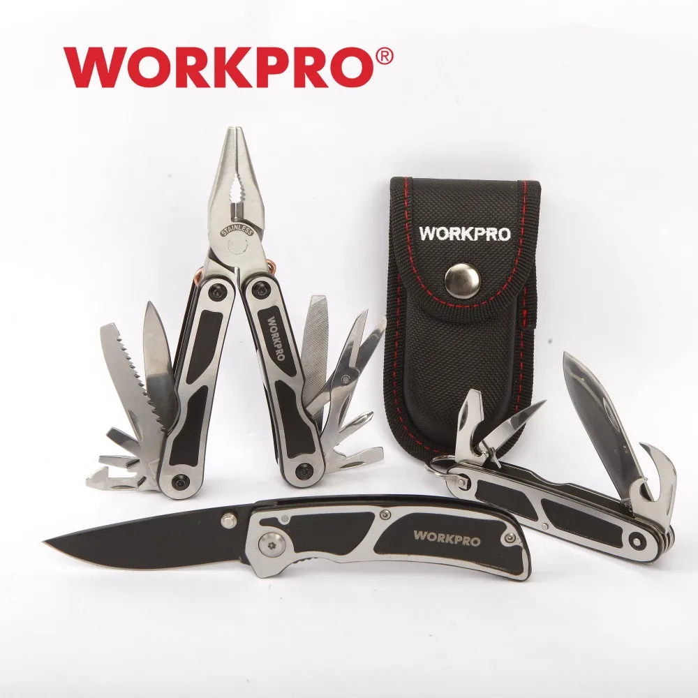 WORKPRO 3PC Camping Tool Set Multi Pliers Tactical knife Multi Tools ...