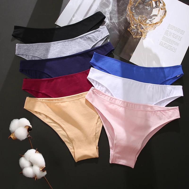 Seamless Sexy Cotton Panties Soft Women Intimates Solid Colors ...
