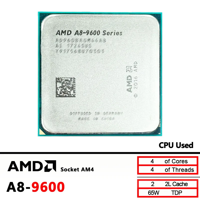 معالج AMD A8 9600 A8 Series A8-9600 3.1 جيجا هرتز مستعمل 65 وات رباعي ...