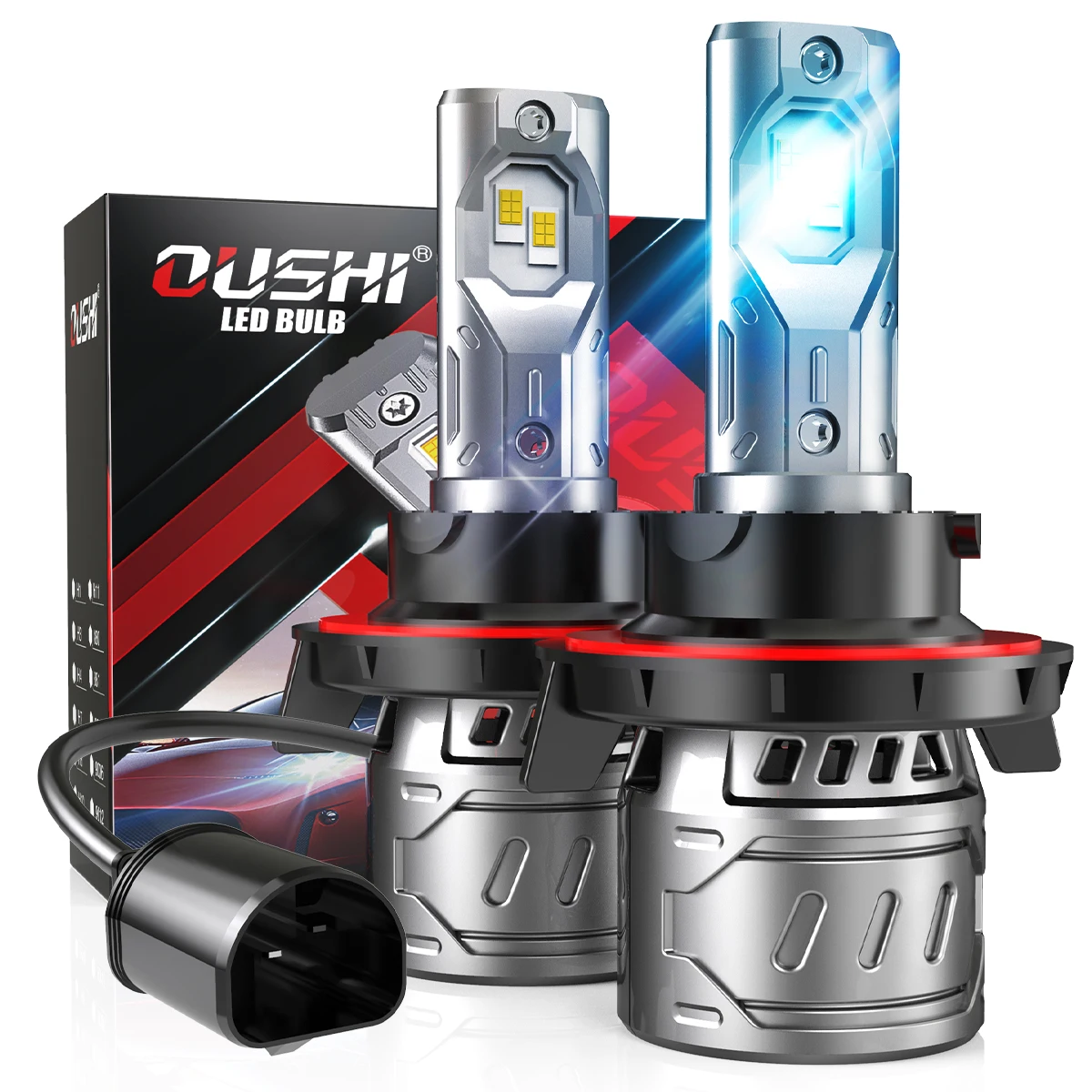 2Pcs H13 9008 LED Headlight Bulb CANBUS No Error CSP Chips 6000K ...