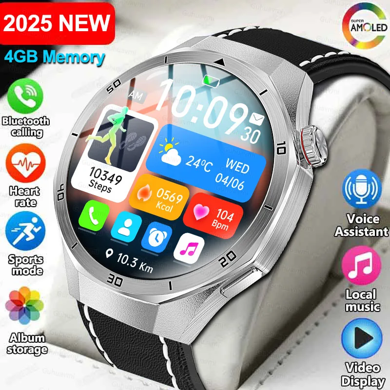 2025 New Smart Watch Men DT5pro Watch 4GB Memory GPS Navigation MP3/MP4 ...
