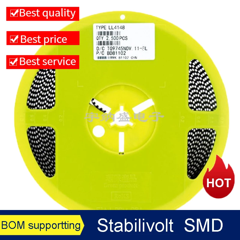 100PCS-Lot-LL4148-LL34-1206-Cylindrical-Glass-Tube-LL4148-Encapsulated ...