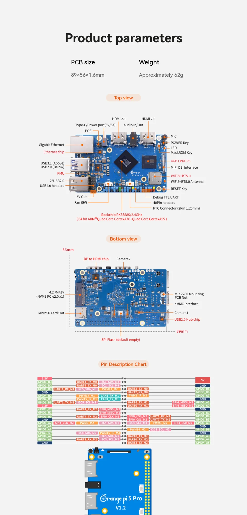 Orange Pi 5 Pro 4gb Ram Orange Pi Arduino Raspberry Pi Nodemcu Iot Nvidia Lora Ai