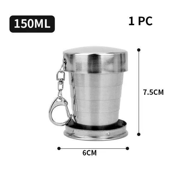 Stainless Steel Folding Cup Portable Outdoor Travel Camping Telescopic ...