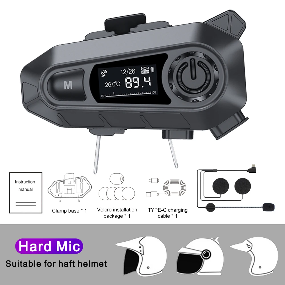 LCD-Display-Motorcycle-Helmet-Bluetooth-Headset-Handsfree-Call-Kit ...