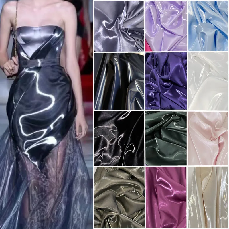 Crystal-Satin-Reflective-Fabric-Technology-Sense-Clothing-Flowing-Dress ...