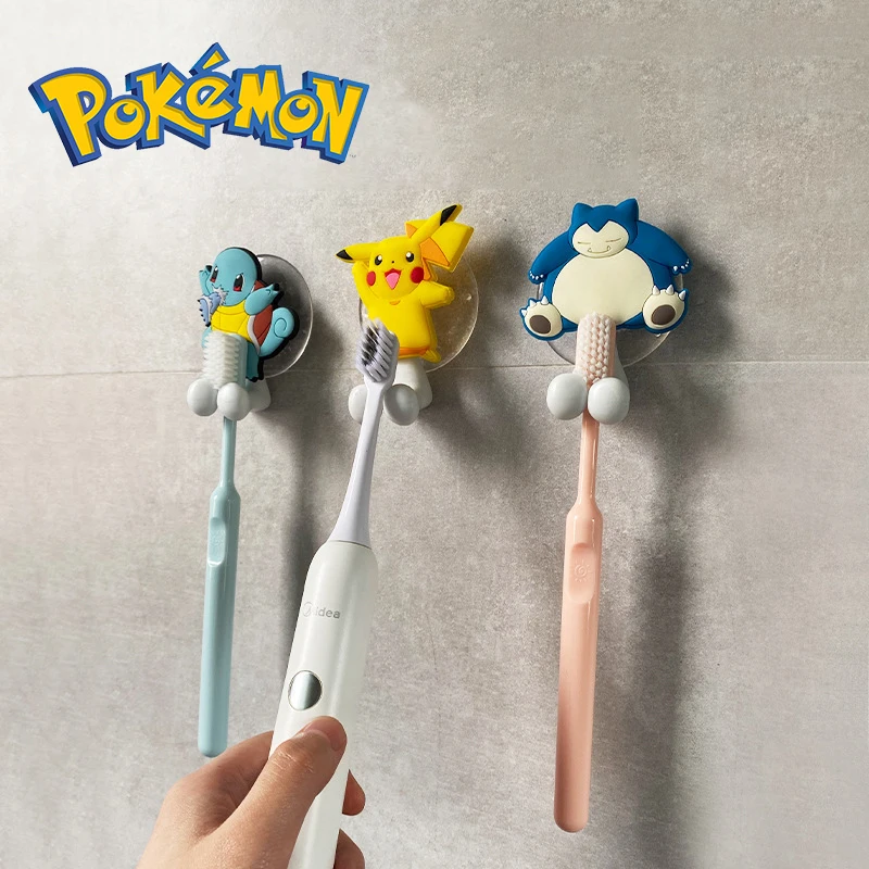 Pokemon Pikachu Wall Mount Sucker Toothbrush Holder Bathroom Hook Towel ...