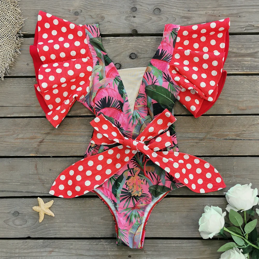 2024-Sexy-V-Neck-One-Piece-Swimsuit-Women-Swimwear-Push-Up-Bathing-Suit ...