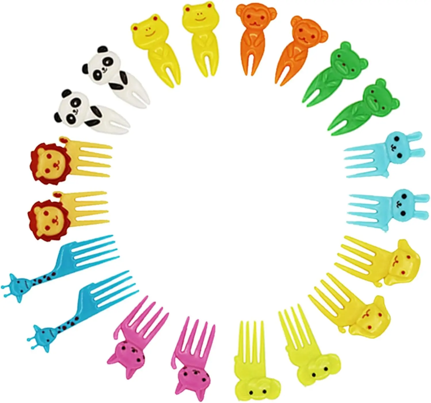 Mini fruit forks toothpicks skewer set for kids children plastic animal ...